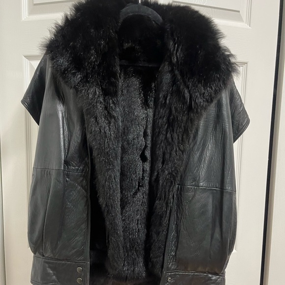 Andrew Marc | Jackets & Coats | Andrew Marc Calf Leather Jacket With Real Opossum Fur 8s Style ...